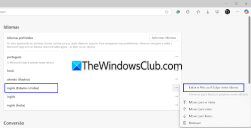 How to change Microsoft Edge Language to English