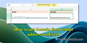 How to get domain from email address in Excel