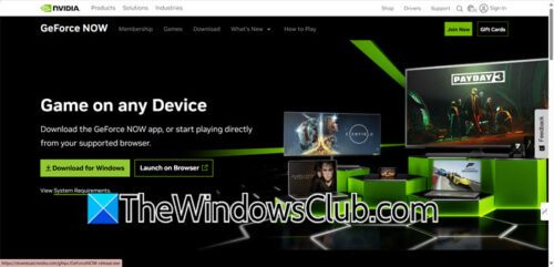 GeForce Now error 0xC192000C, Problem starting your session