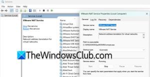 VMware NAT Service service terminated unexpectedly, Event ID 7031