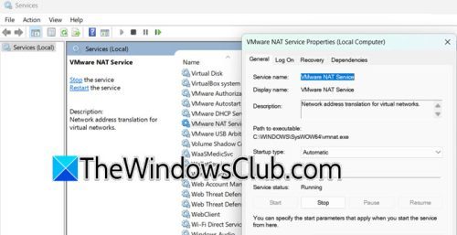 VMware NAT Service service terminated unexpectedly, Event ID 7031