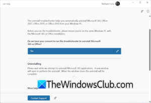 Microsoft 365 Uninstall Troubleshooter will help uninstall Office