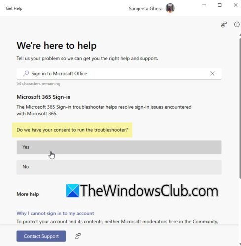 Use Microsoft 365 Sign-in Troubleshooter to fix sign in problems