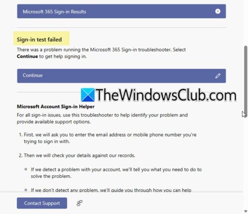 Use Microsoft 365 Sign-in Troubleshooter to fix sign in problems