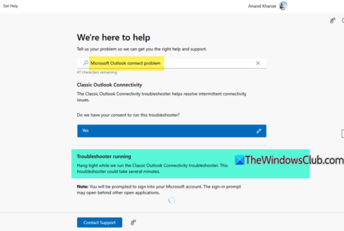 How to use Outlook Connectivity Troubleshooter in Windows 11