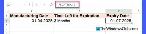 How to calculate Expiry Date in Excel