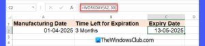 How to calculate Expiry Date in Excel
