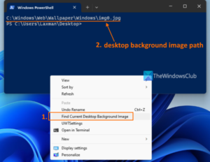 How to find the current Desktop Background image in Windows 11