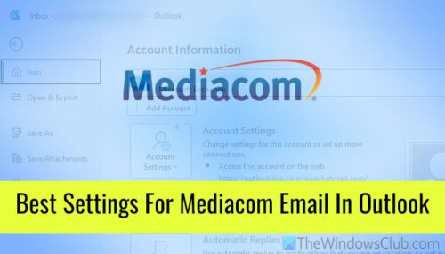 Best settings for Mediacom email setup in Outlook
