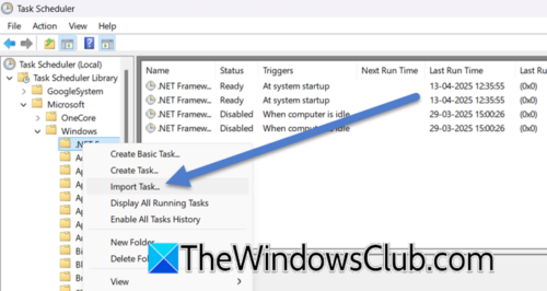 No permission to disable, create, run, change Task Scheduler task
