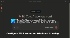 How to configure MCP server on Windows 11 using Claude?