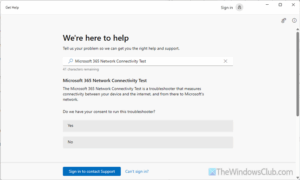 Using Microsoft 365 Network Connectivity Test Troubleshooter