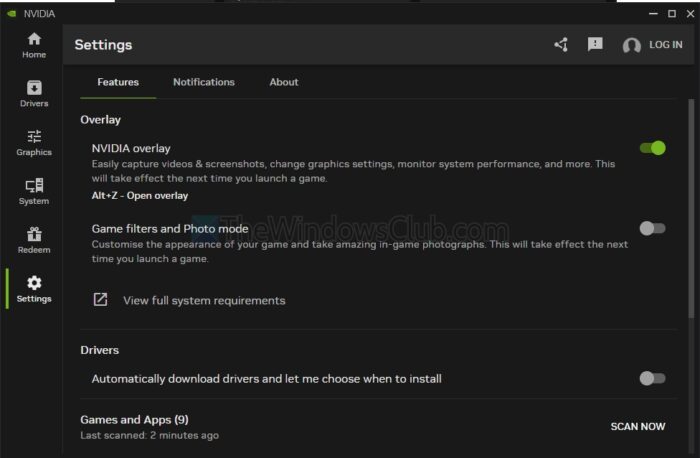 Supported game is required to use this feature NVIDIA GeForce Experience