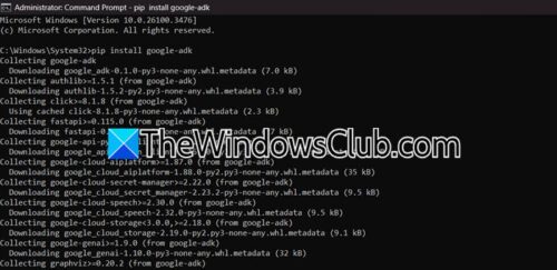 How to install Google ADK to build Multi Agents on Windows 11
