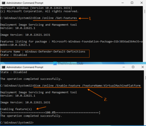Turn Windows features on or off stuck on Please wait