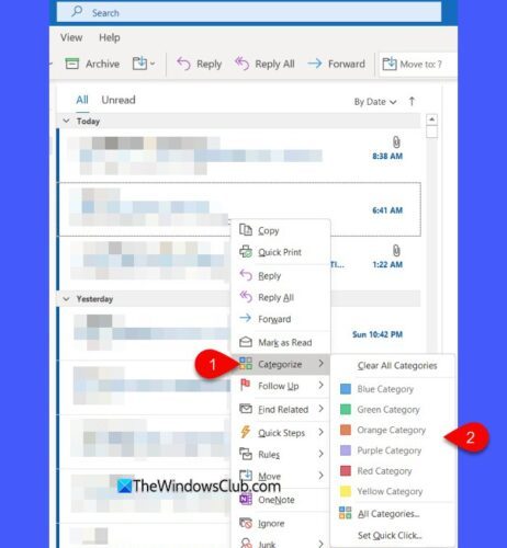 How to use Color Categories in Outlook