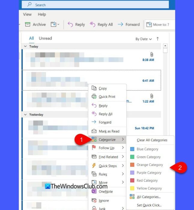 How to use Color Categories in Outlook