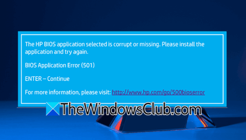 HP BIOS error 500 or 501 on Windows computer [Fix]