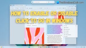 How to enable or disable Click to Do in Windows 11