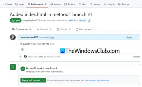 How to merge two branches in Git?