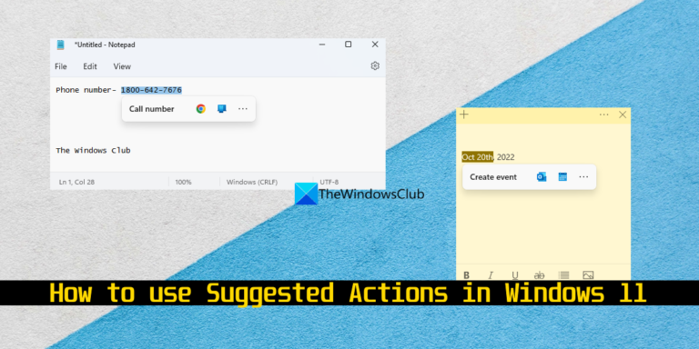 How to use Suggested Actions in Windows 11