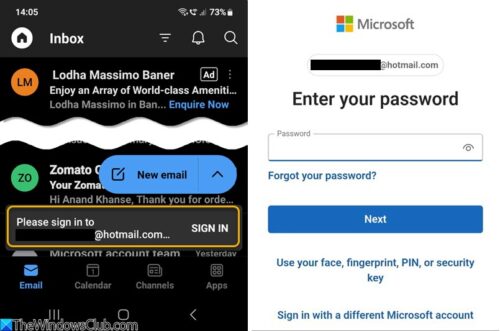 How to change password in Outlook