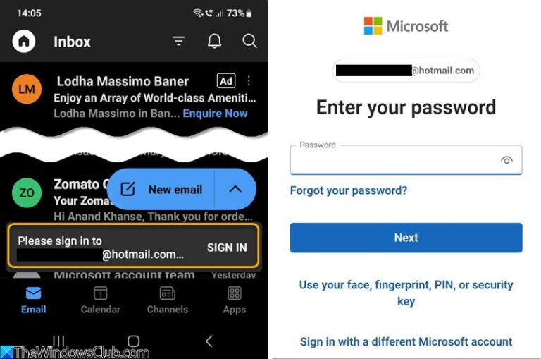 How to change password in Outlook