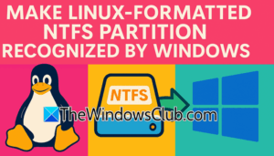 Make a Linux-formatted NTFS Partition recognized by Windows