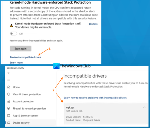Kernel-mode Hardware-enforced Stack Protection is off