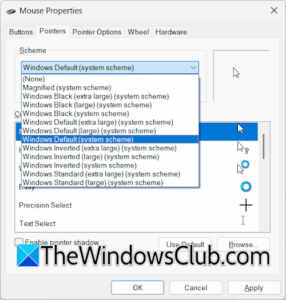 Mouse pointer keeps getting bigger or changing size in Windows 11