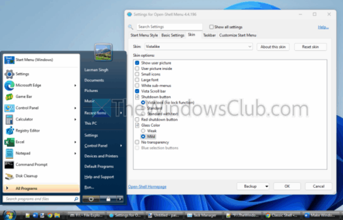 Make Windows 11 look like Vista with Aero Glass UI
