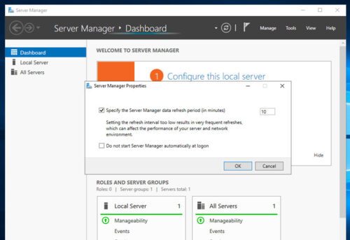 How to change Refresh Interval in Windows Server