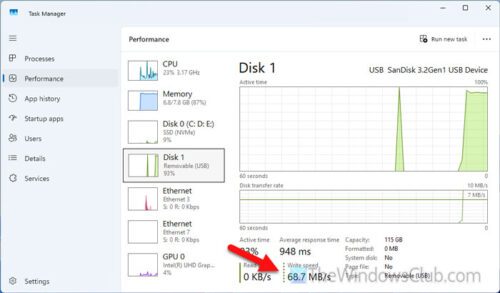How to check USB drive speed in Windows 11
