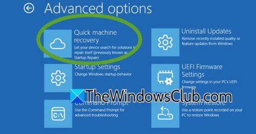 Enable and Test Quick Machine Recovery in Windows 11