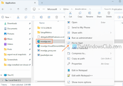 Microsoft Edge installed but not showing in Windows 11