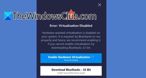 Fix Error Virtualization Disabled in Bluestacks