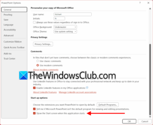 PowerPoint opens a blank presentation