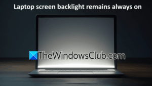 Laptop screen backlight remains Always on