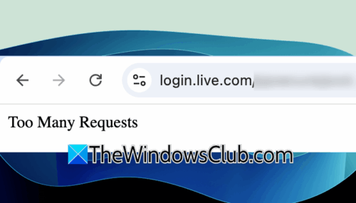 Too many requests error while signing into Outlook