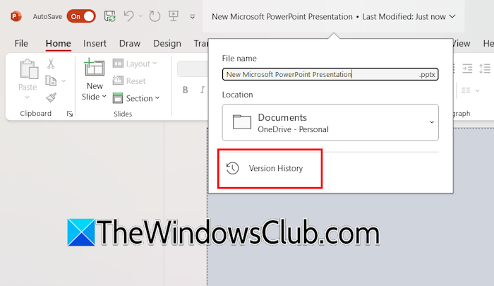 PowerPoint opens a blank presentation