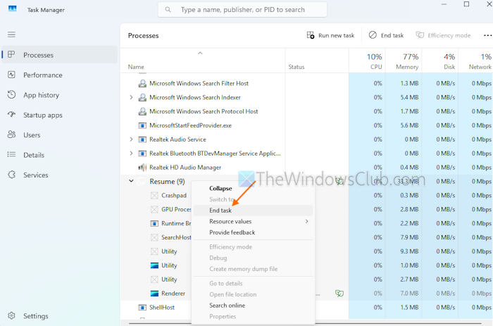 What is Resume process in Task Manager? Can I disable it?