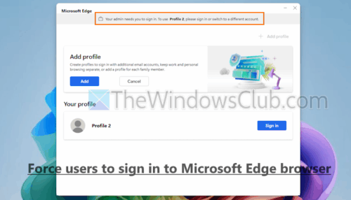 Make Edge Require Authentication for Password Sign In
