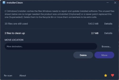 Tools to clean up MSI and MSP Files from Windows Installer folder