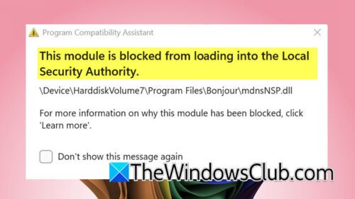 This Module Is Blocked From Loading Into Local Security Authority