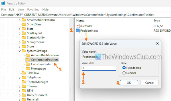 How to change position of On-screen Indicators in Windows 11
