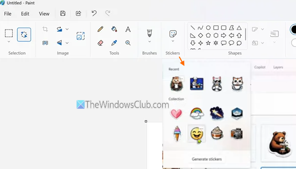 How to make Stickers on Windows 11 using Paint app