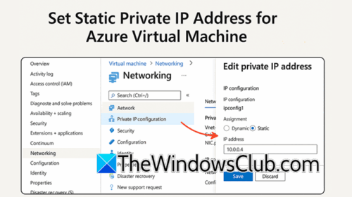How to Set Static Private IP Address for Azure Virtual Machine
