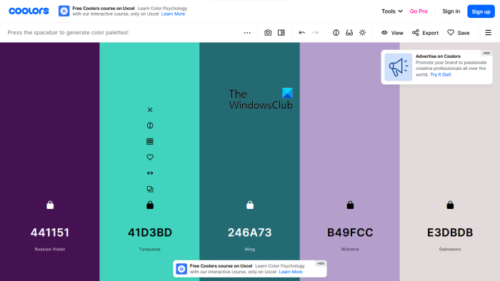 Best free Color Palette maker for Windows 11/10