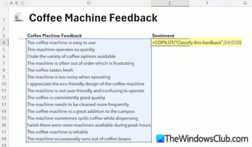 How to use COPILOT function in Excel?