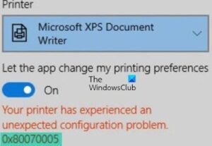Printer Configuration Error 0x80004005 [Fixed]